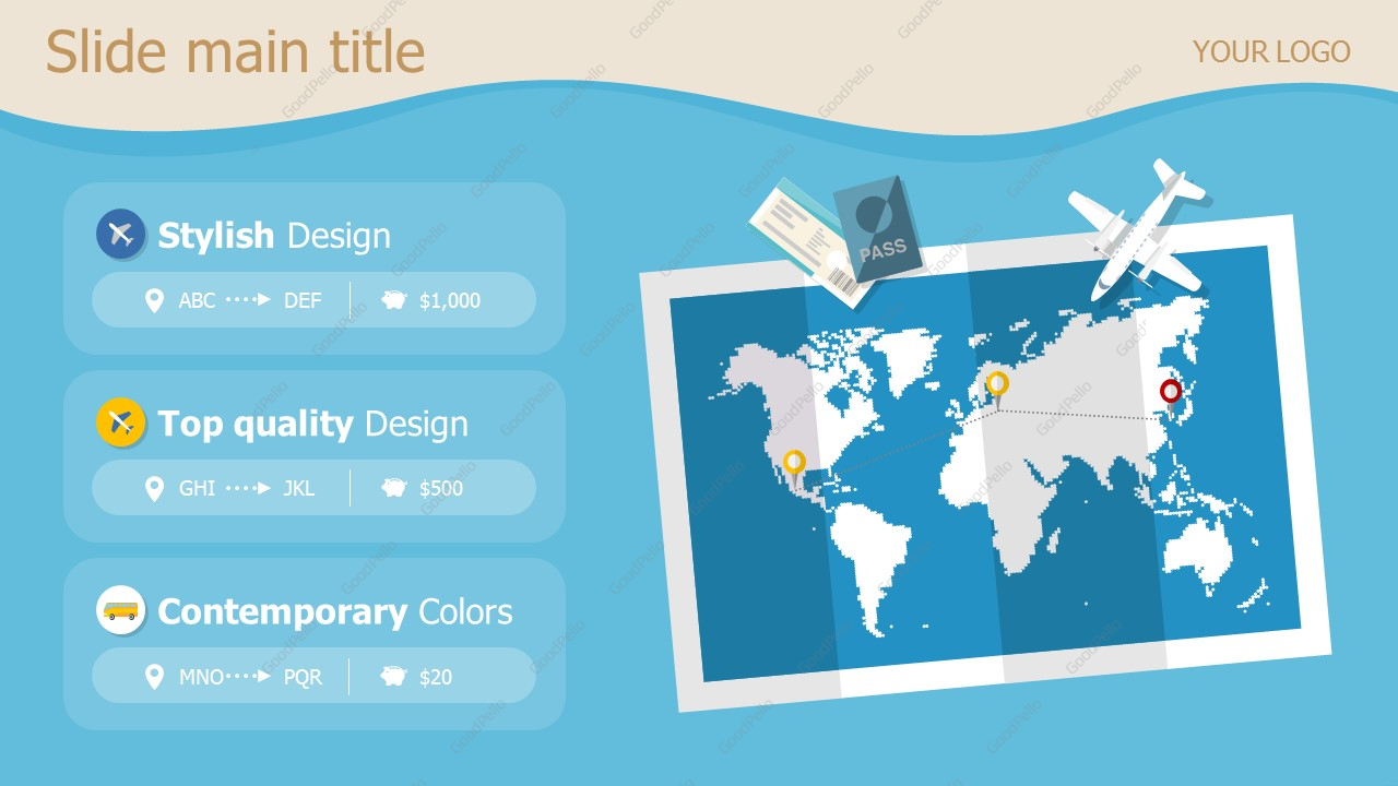 Summer Travel PPT Template Wide – Goodpello