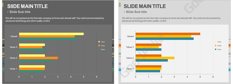 Multiple Value Bar Chart | | 고퀄리티 프레젠테이션 템플릿 굿펠로